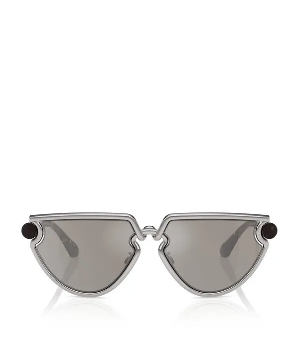 Burberry Metal And Tortoiseshell Sunglasses - Silver