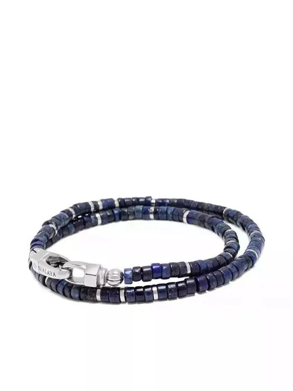 NIALAYA JEWELRY Heishi Wrap Bracelet - Blue