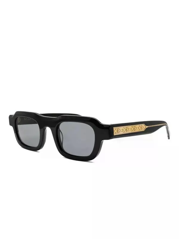 NIALAYA JEWELRY Rectangle Frame Sunglasses With Gold-tone Detailing