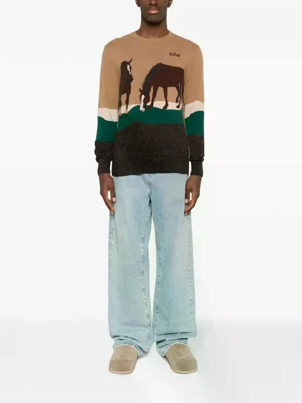 MC2 SAINT BARTH Donegal Riding Crew Neck Jumper