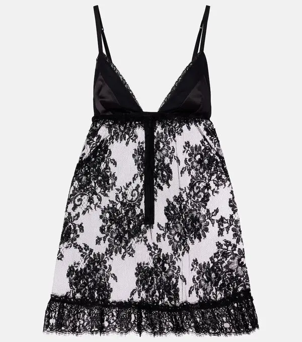 Dolce & Gabbana Floral Lace Camisole Top - Black