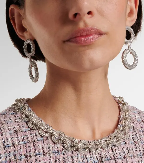 SELF-PORTRAIT Crystal-embellished Drop Earrings