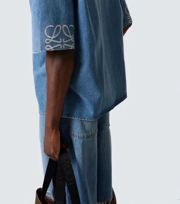 Loewe Anagram Denim Bowling Shirt - Blue