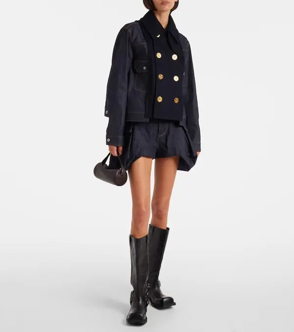 Sacai High-rise Denim Shorts