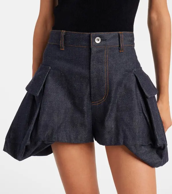 Sacai High-rise Denim Shorts
