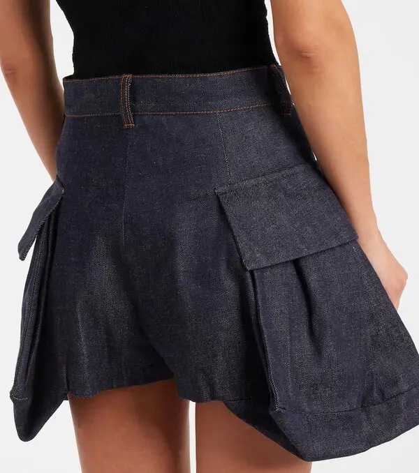 Sacai High-rise Denim Shorts