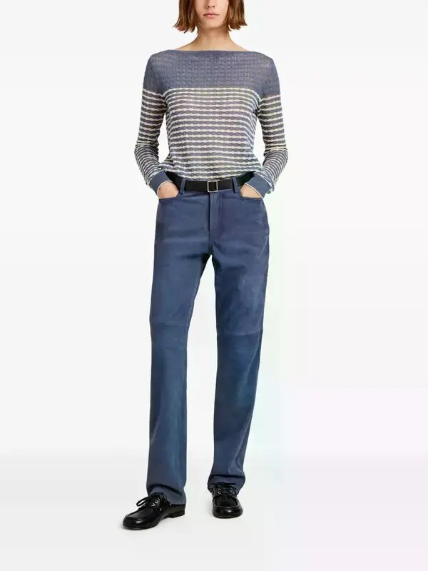 Proenza Schouler White Label High-waisted Leather Trousers - Blue