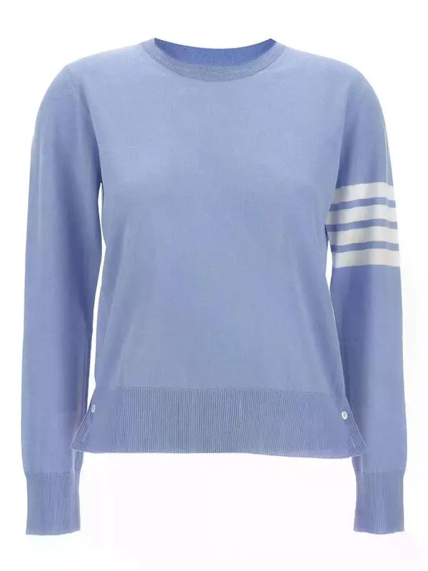 Thom Browne Crew Neck Wool Sweater - Blue