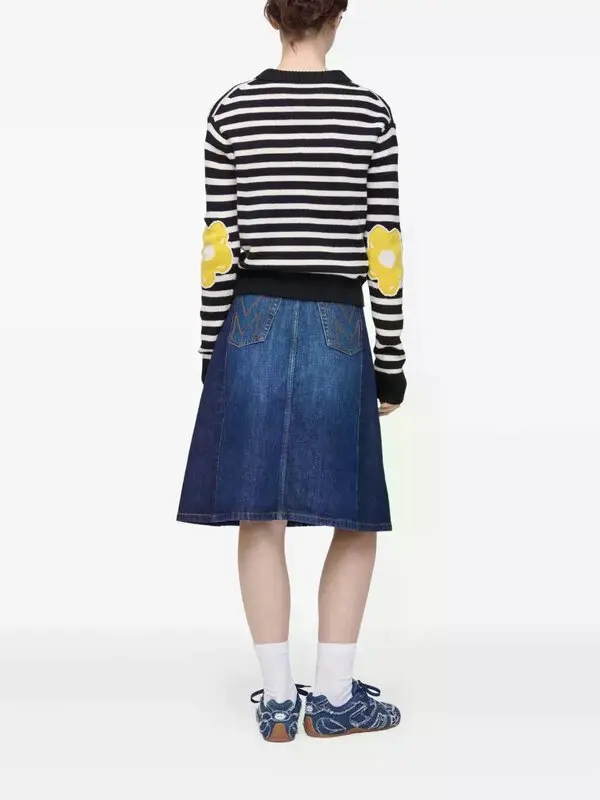 Marc Jacobs Striped Embroidered Flower Sweater