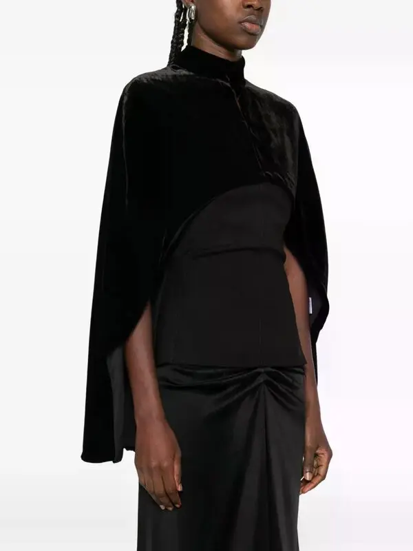 Raquel Diniz Velvet High-neck Cape