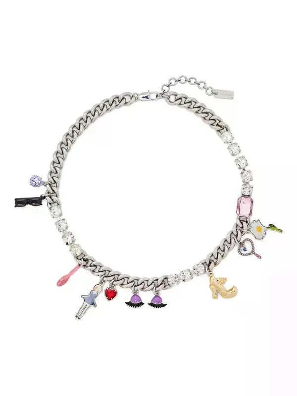 Marc Jacobs Embellished Charm Necklace - Silver
