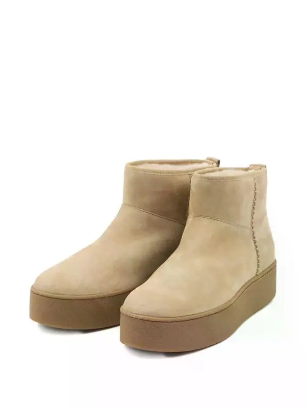 Hogan Suede Shearling Platform Boots