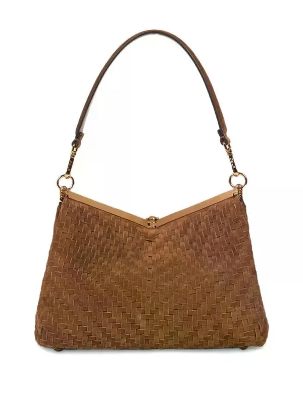 Etro Vela Woven Suede Bag - Brown