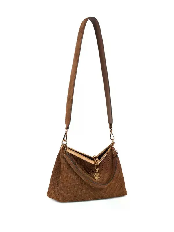 Etro Vela Woven Suede Bag - Brown