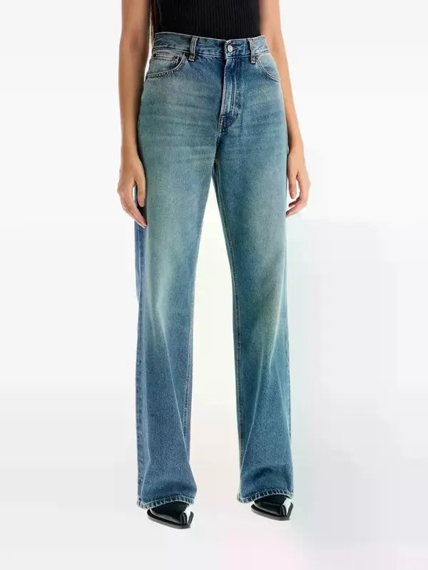 Destin Korea Jeans Wide Leg High Rise Denim