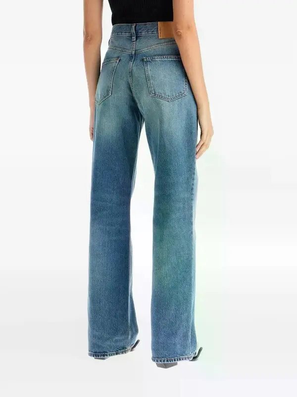 Destin Korea Jeans Wide Leg High Rise Denim