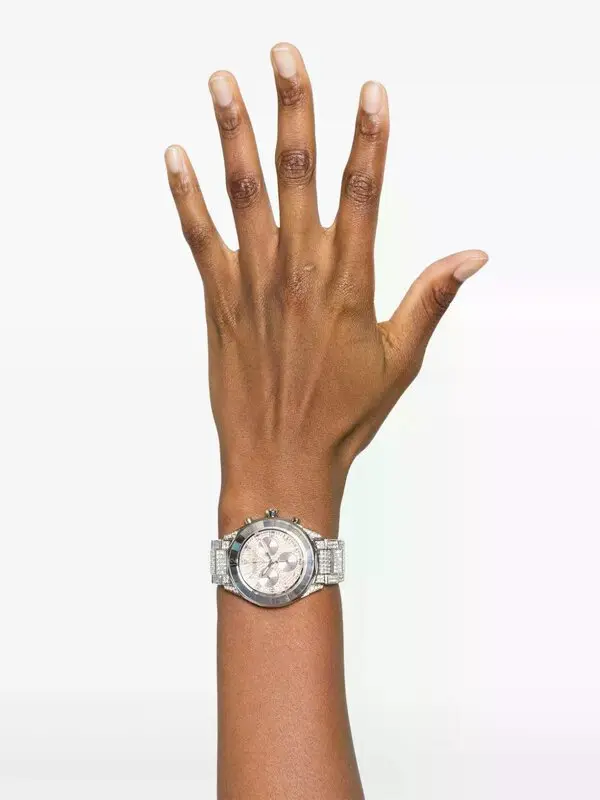 SWAROVSKI Dextera Lux 40mm Stainless Steel Chronograph Watch With Crystal Embellishments - Silver