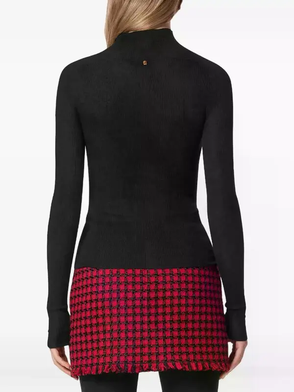 Versace High-neck Ribbed-knit Jumper With Medusa Stud