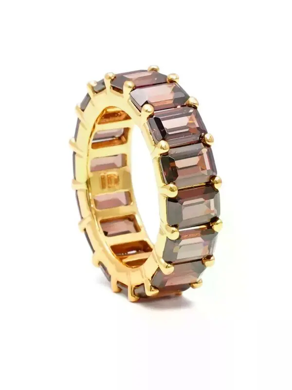 IZABEL DISPLAY Emerald-cut Ring In Gold-plated Brass - Brown