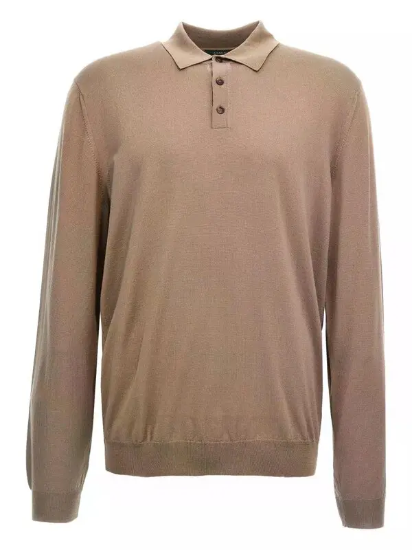 ZANONE Long-cuffed Polo Shirt - Brown