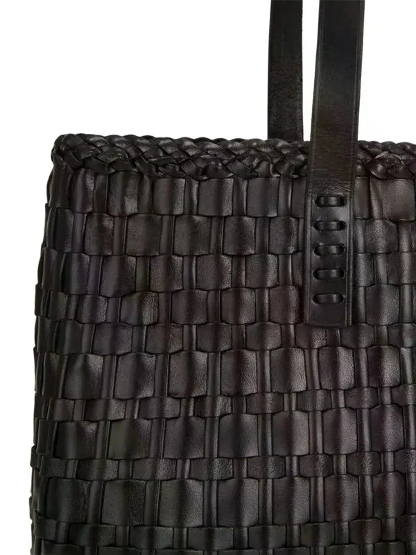 Dragon Diffusion Salvage Woven Leather Shoulder Bag - Black