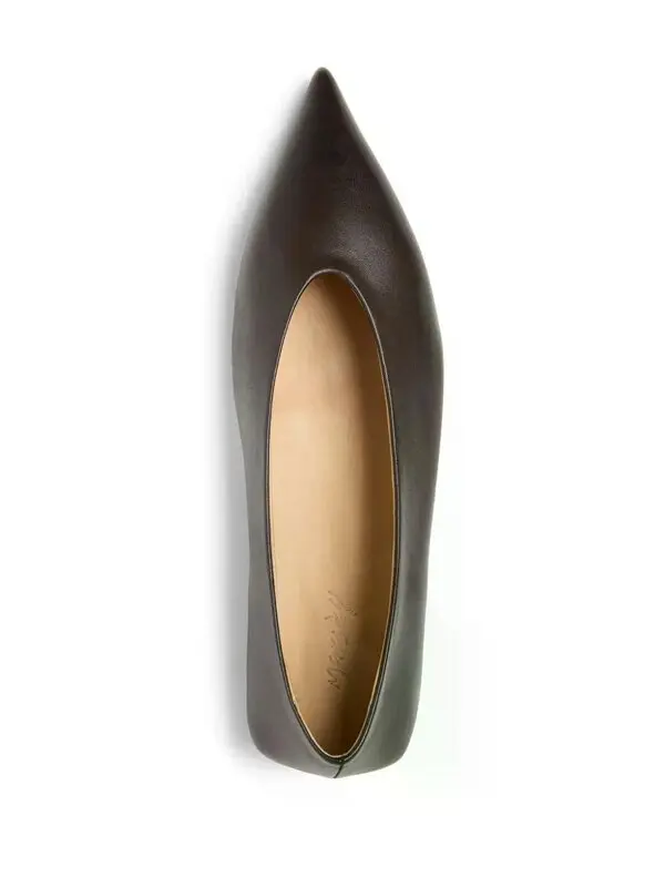 Marsèll Ago Pointed-toe Leather Flat Pumps - Brown