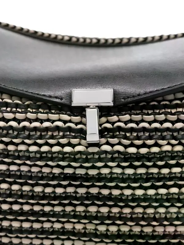 TOTEME Woven Leather Top Handle Bag - Black