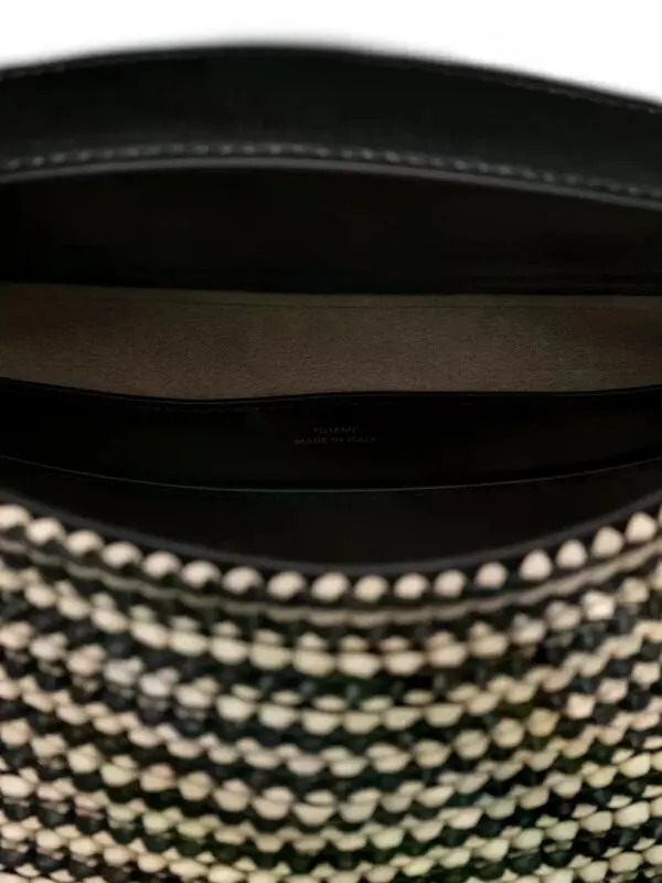 TOTEME Woven Leather Top Handle Bag - Black