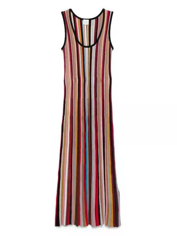 Paul Smith Striped Ribbed Knit Maxi Dress