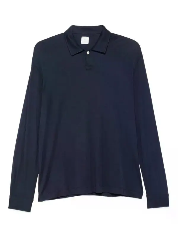 Eleventy Long-sleeve Polo Shirt - Blue