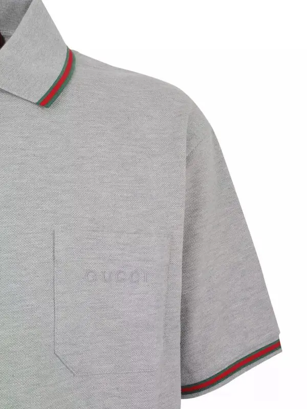 Gucci Embroidered-pocket Cotton Polo Shirt