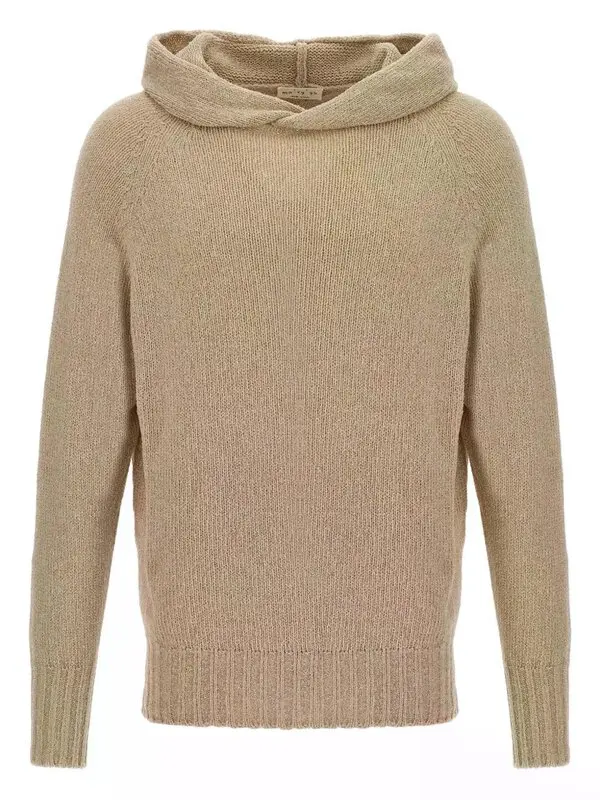 MA'RY'YA Hooded Side-split Sweater - Neutrals