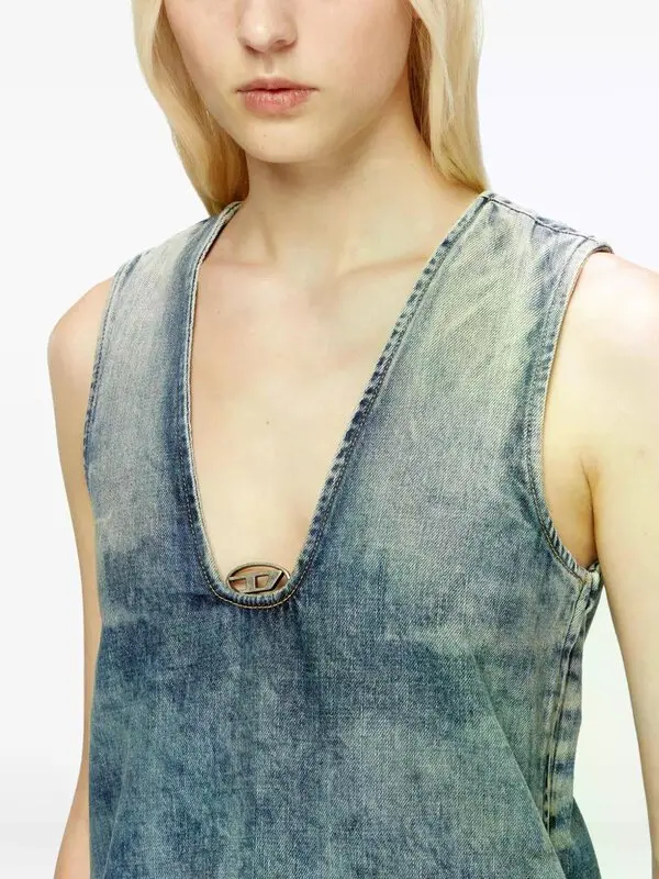 DIESEL® De-laris Sleeveless V-neck Denim Mini Dress