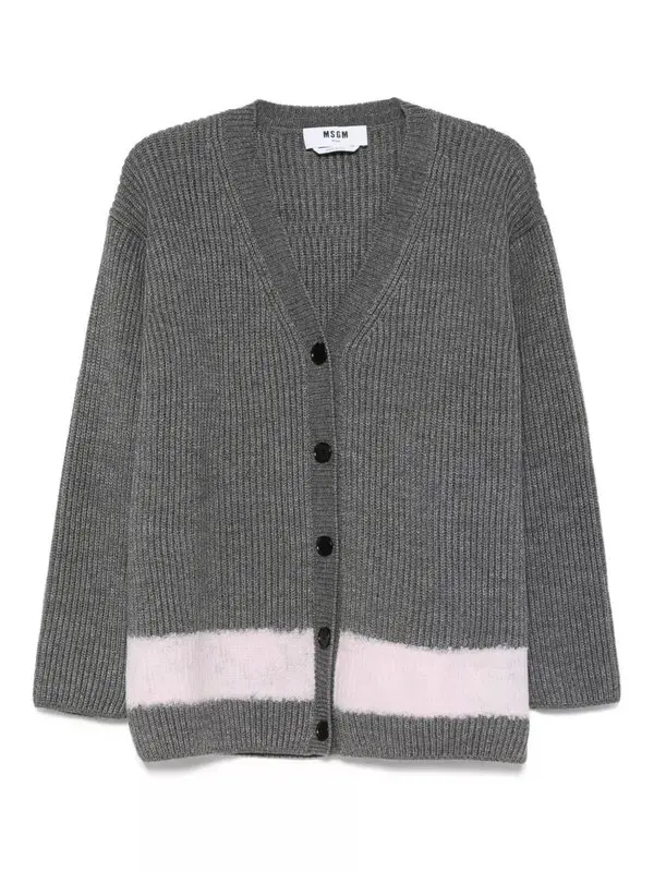 MSGM Ribbed-knit Button Cardigan