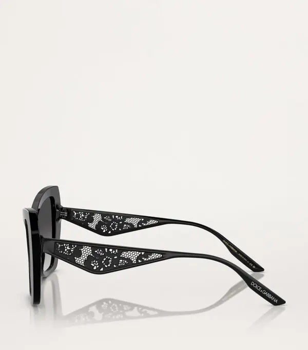 Dolce & Gabbana Acetate Cat Eye Sunglasses With Lace Detail