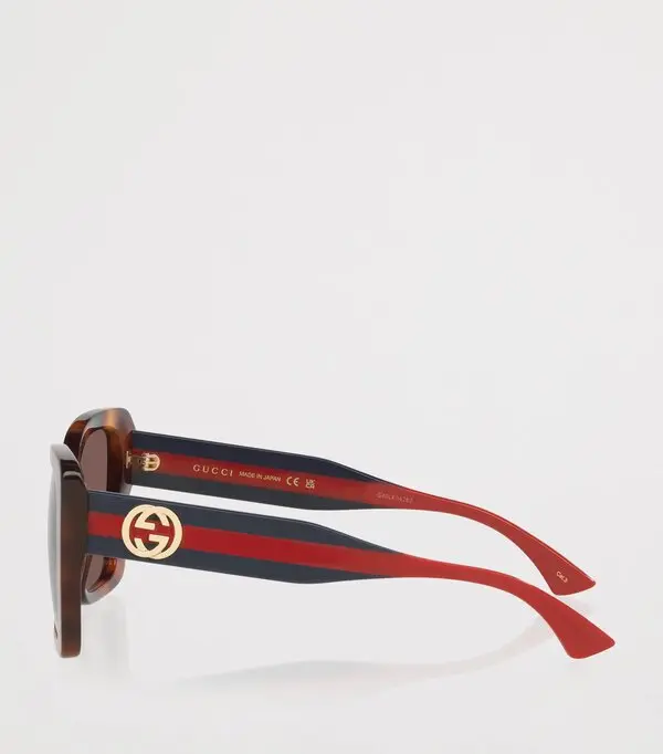 Gucci Acetate Square Frame Sunglasses - Brown