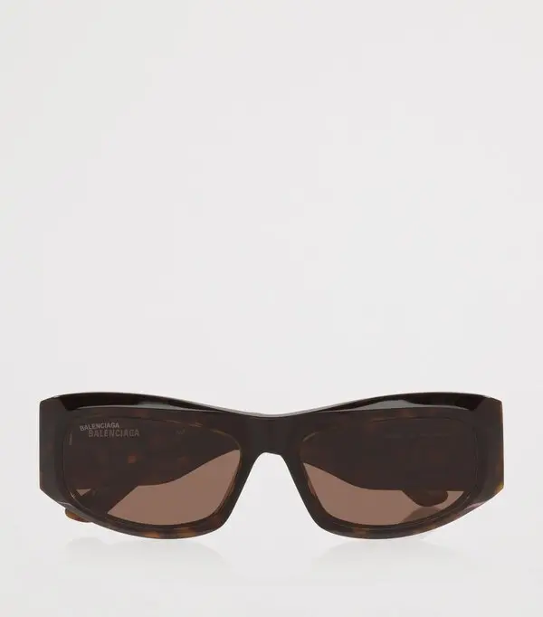 Balenciaga Tortoiseshell Rectangular Sunglasses - Brown