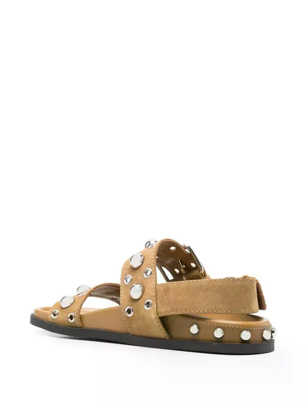 Valentino Garavani Studded Buckle Sandals - Brown