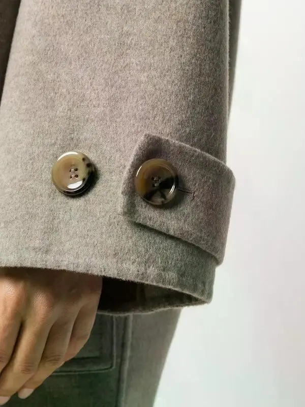 MANZONI 24 Virgin Wool-cashmere Blend Coat With Contrasting Collar