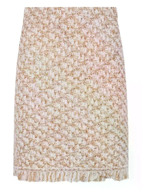Fabiana Filippi Tweed Fringed Mini Skirt - Neutrals