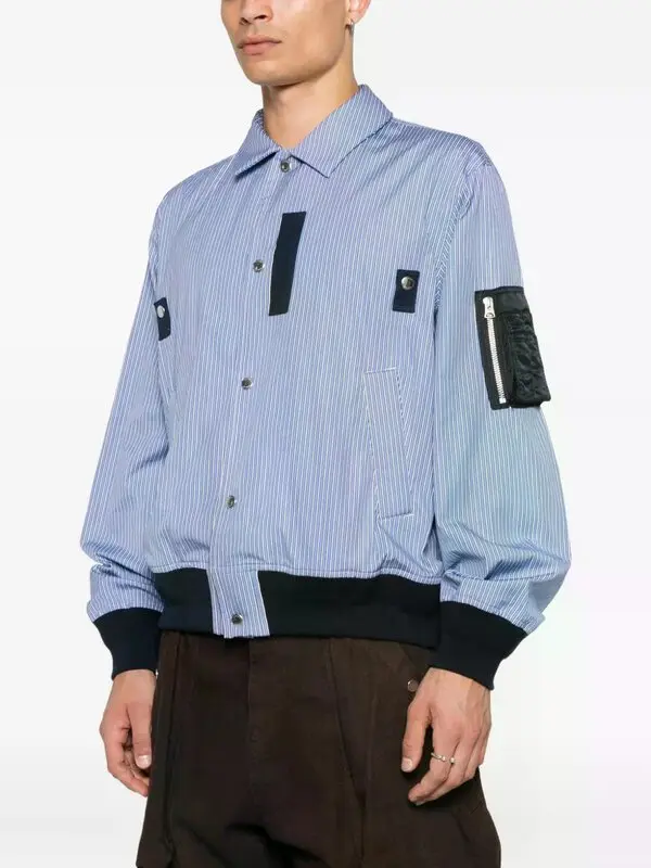 Sacai Striped Panelled Bomber Jacket
