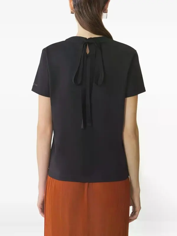 LANVIN Tie-back Cotton T-shirt - Black