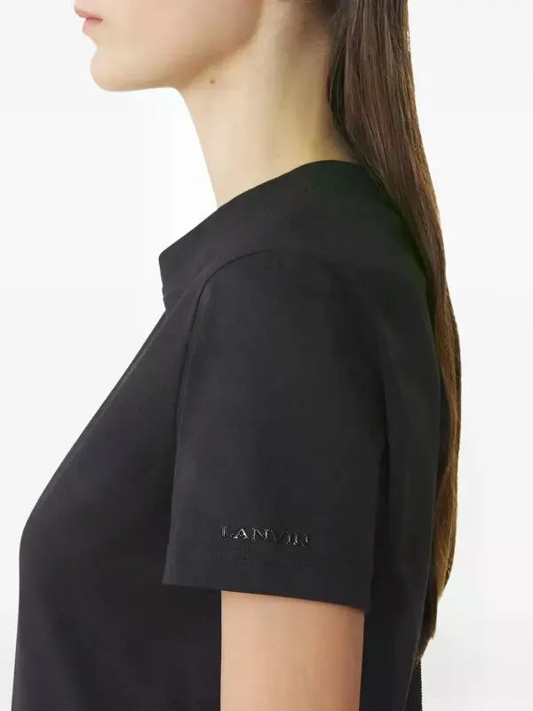 LANVIN Tie-back Cotton T-shirt - Black