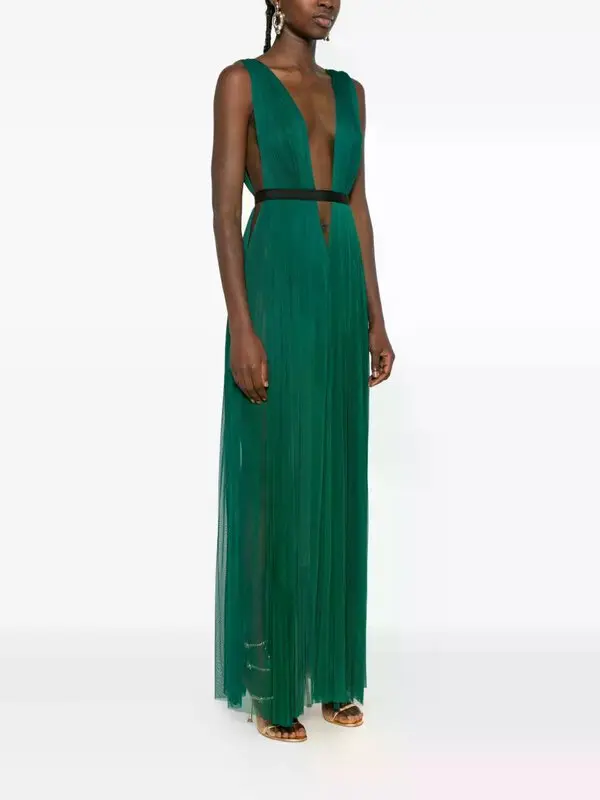 ROSERRY Santorini Pleated V-neck Maxi Dress