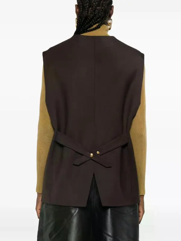 P.a.r.o.s.h Button-fastening Flap-pocket Gilet - Brown