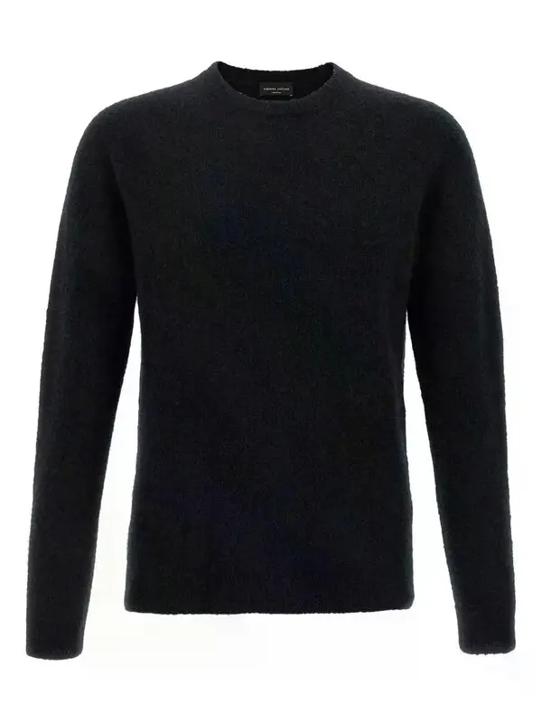 ROBERTO COLLINA Cashmere Blend Crew Neck Sweater - Black