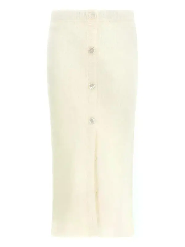 Alessandra Rich Mohair-blend Midi Skirt - Neutrals