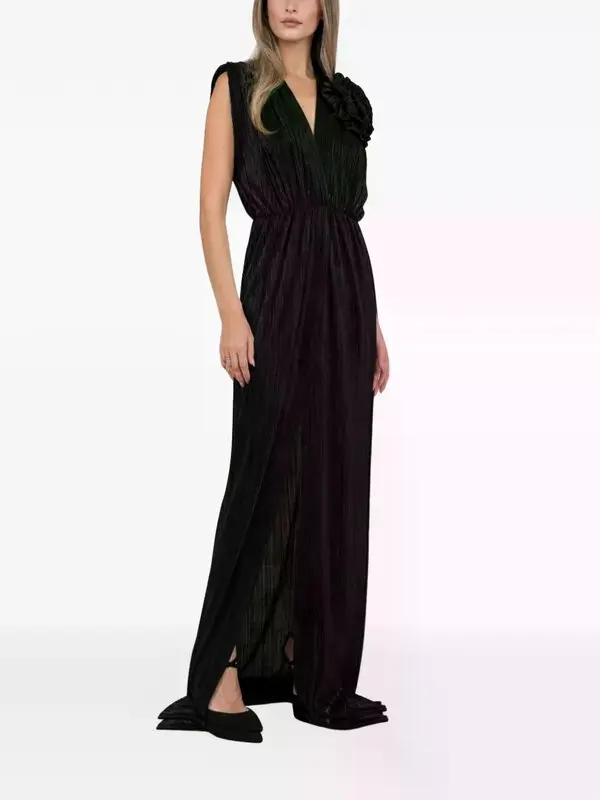 ROSERRY Sicily Pleated Flower-embellished Maxi Dress