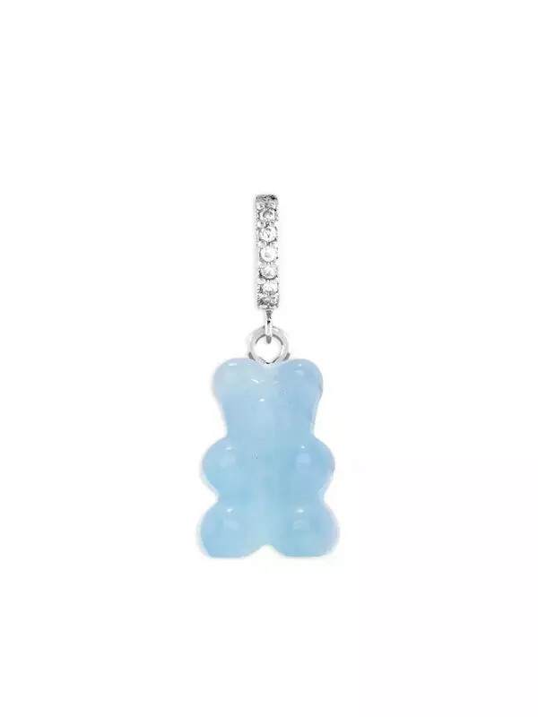 CRYSTAL HAZE Gummy Bear Charm Hoop Earring - Blue