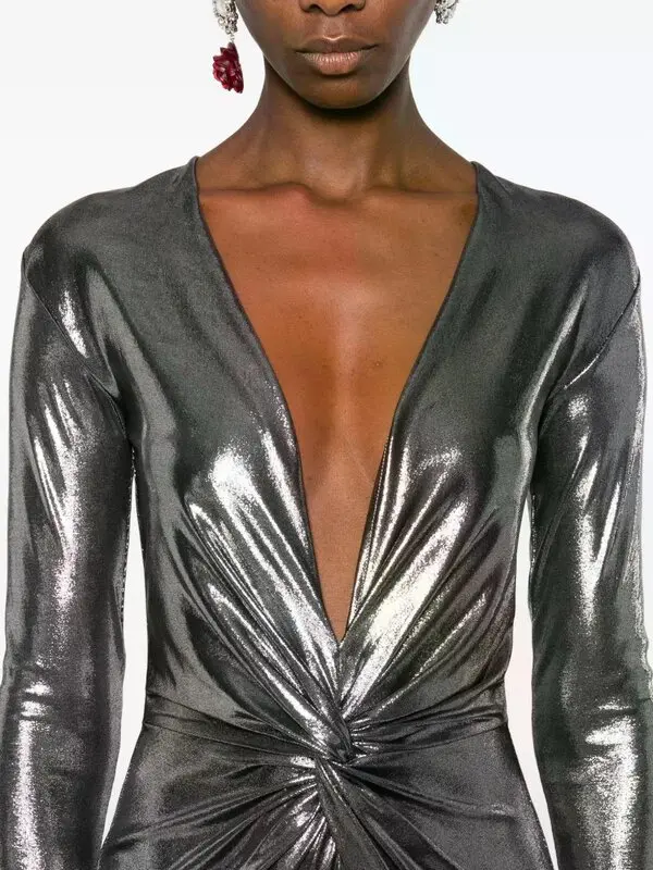 ROSERRY Metallic Twist-front Maxi Dress
